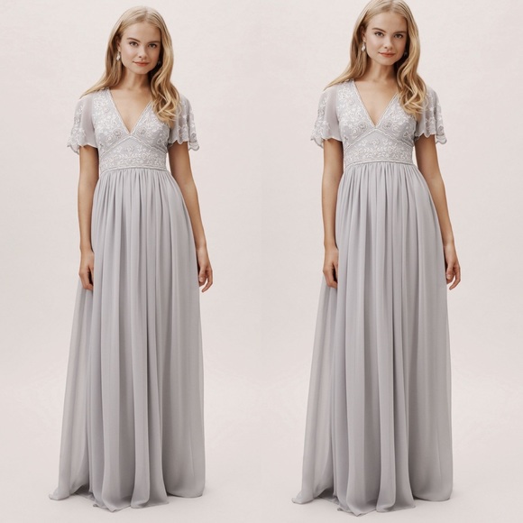 BHLDN | Dresses | Bhldn Fresna Dress In Whisper Blue | Poshmark